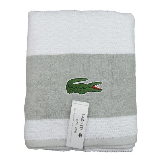 Lacoste | Bath | Lacoste Bath Towel 3 X 52 Cotton White Grey ...